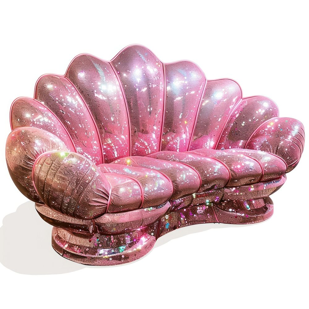 Sparkling pink shell-shaped sofa | Free Photo - rawpixel