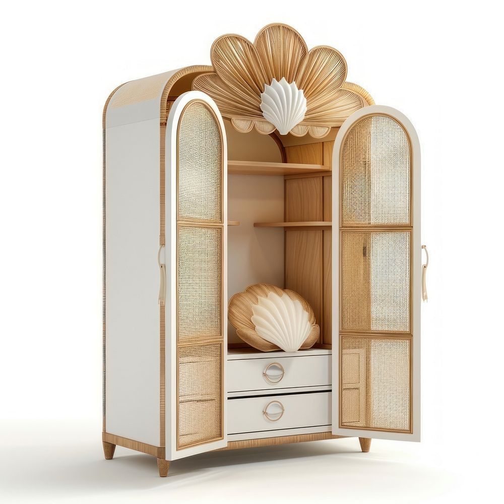 Elegant wooden wardrobe with shells | Free Photo - rawpixel