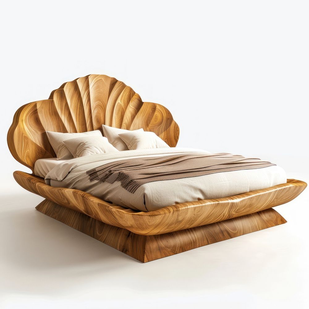Elegant wooden shell-shaped bed | Free Photo - rawpixel