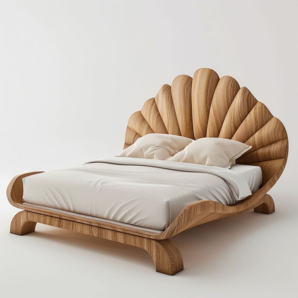Elegant wooden shell bed | Free Photo - rawpixel