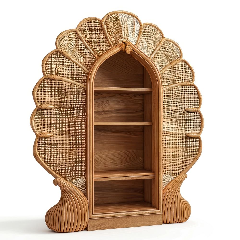 Elegant peacock-shaped wooden bookshelf | Free Photo - rawpixel
