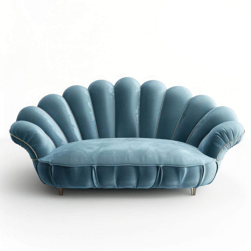 Elegant blue velvet shell sofa | Free Photo - rawpixel