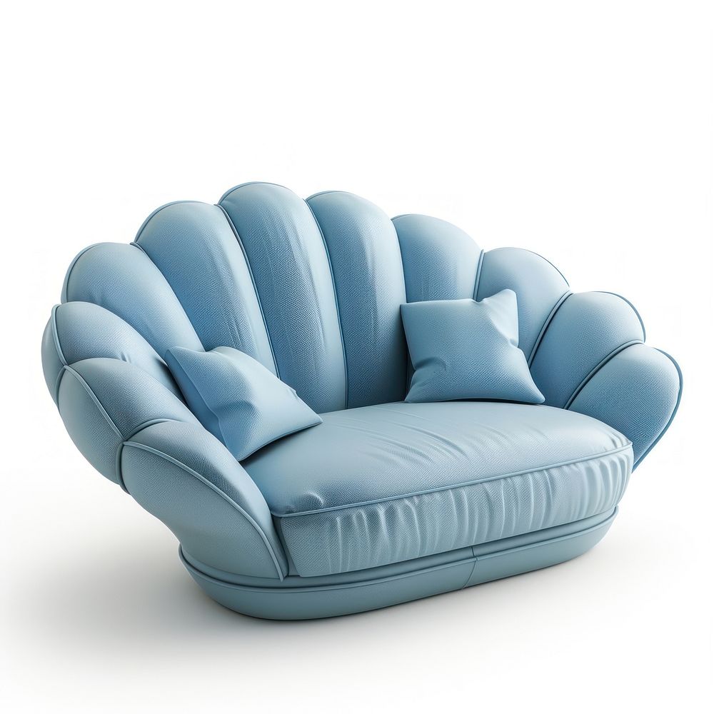 Elegant blue shell-shaped sofa | Free Photo - rawpixel