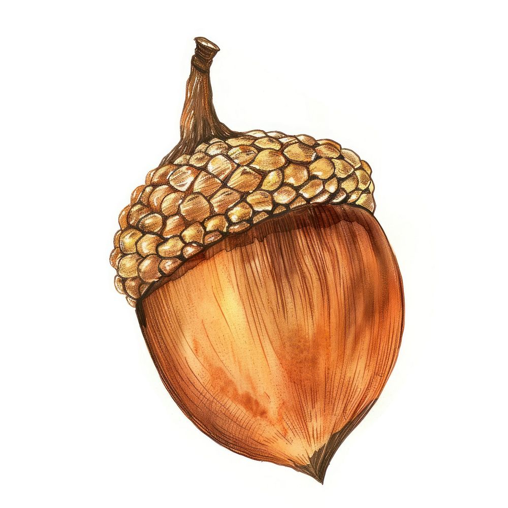 Detailed acorn illustration nature art | Free Photo Illustration - rawpixel