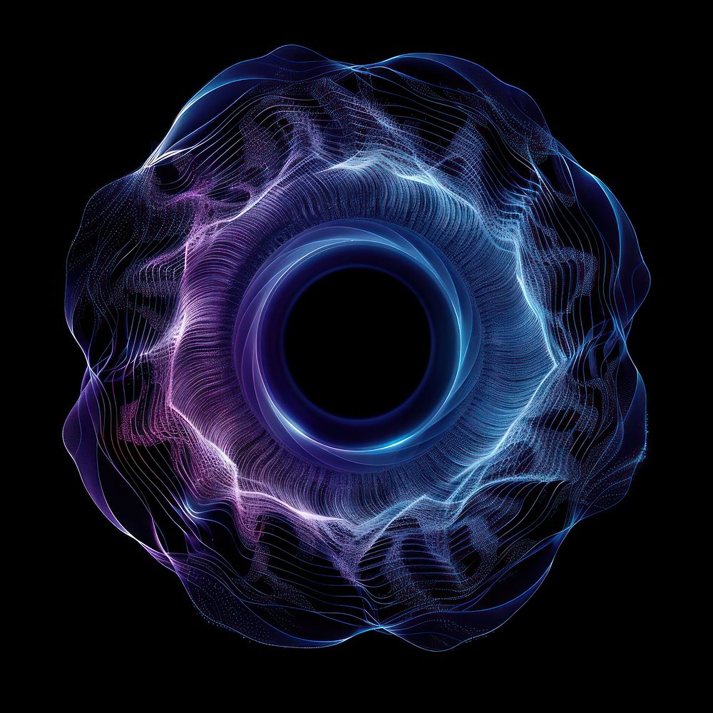 Abstract neon circular wave pattern | Free Photo Illustration - rawpixel