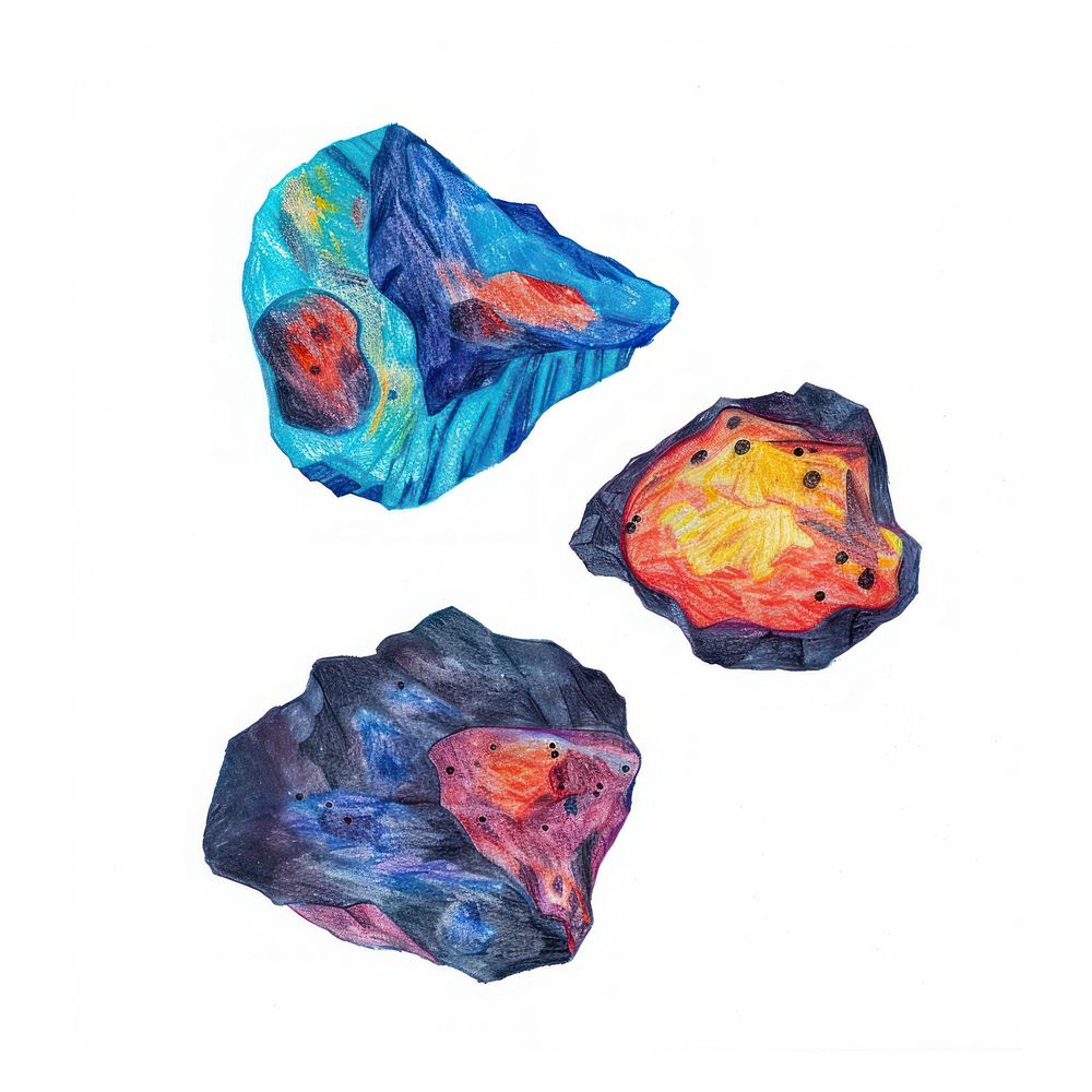 Colorful hand-drawn mineral illustration | Free Photo Illustration ...