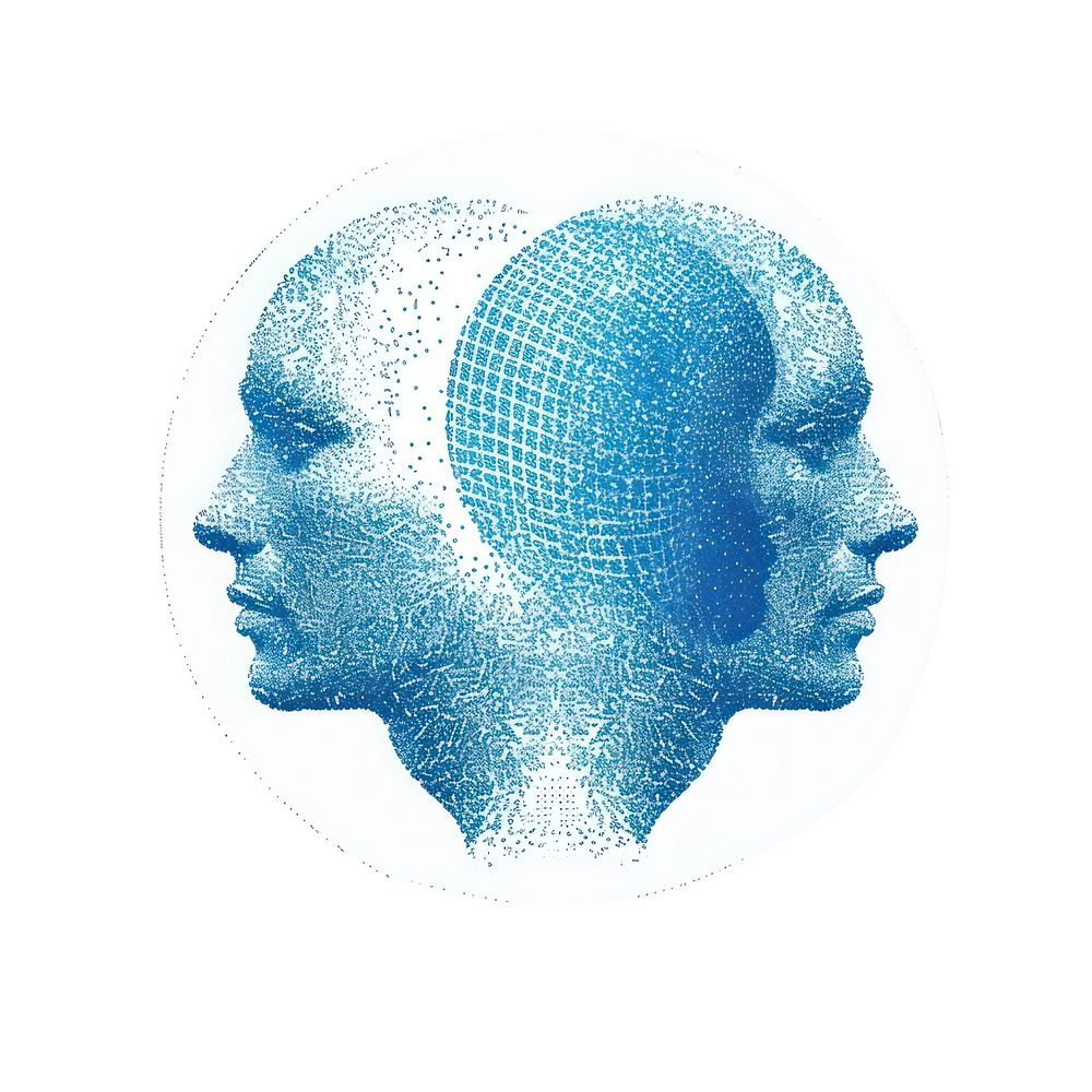 Abstract digital dual human heads | Free Photo Illustration - rawpixel