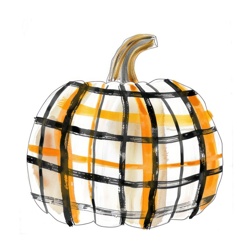 Plaid pumpkin autumn illustration | Free Photo Illustration - rawpixel