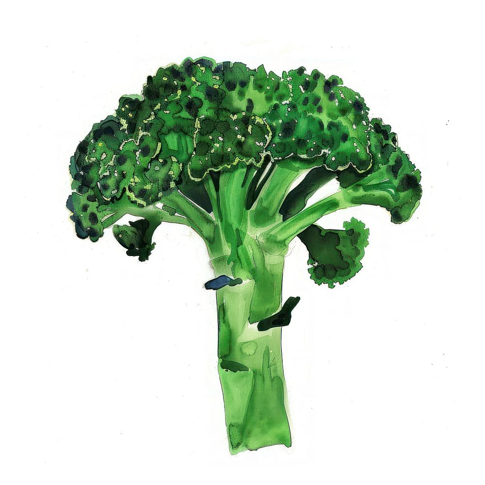 Vibrant watercolor broccoli illustration | Free Photo Illustration - rawpixel