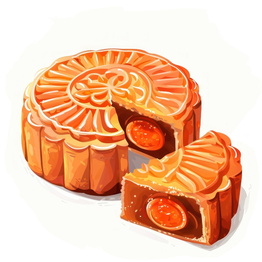 Traditional mooncake with egg yolk | Free Photo Illustration - rawpixel