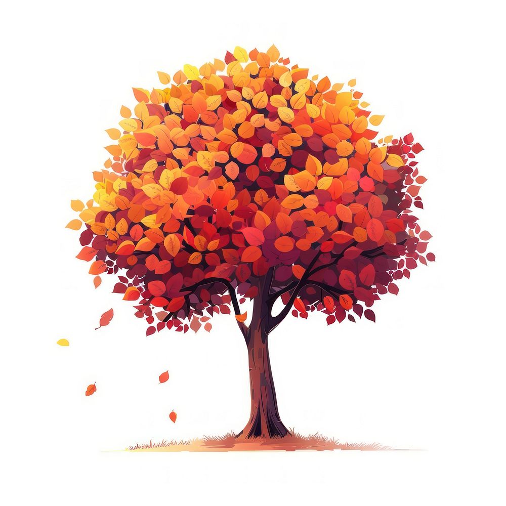 Vibrant autumn tree illustration | Free Photo Illustration - rawpixel
