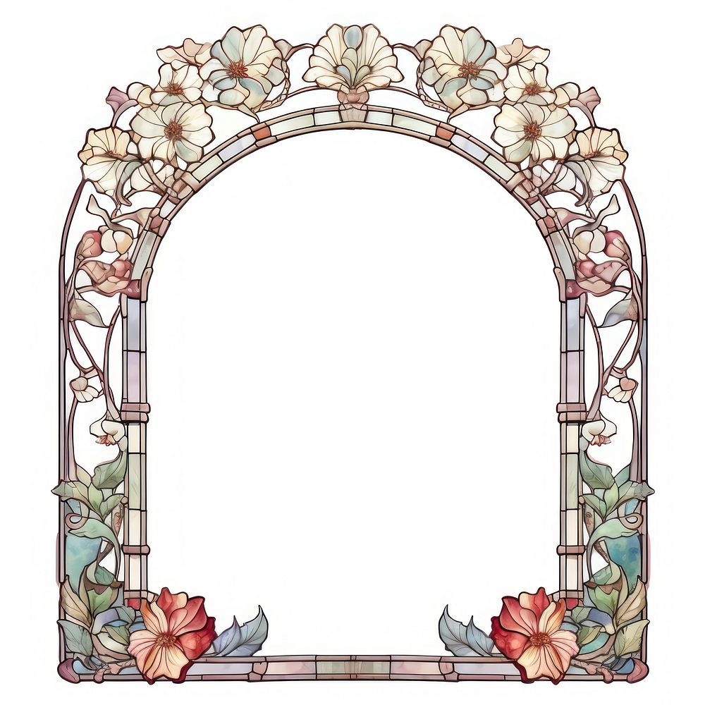 Elegant floral stained glass frame | Free Photo Illustration - rawpixel