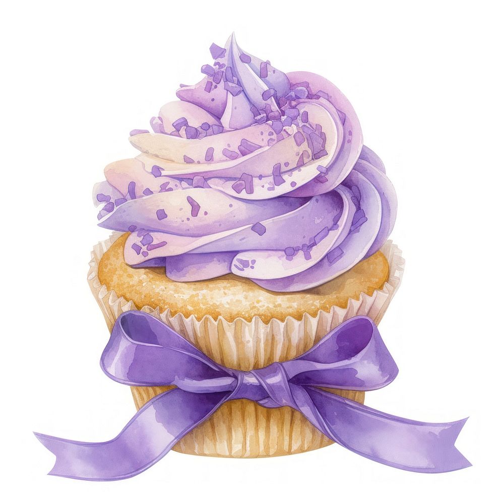 Purple coquette cupcake dessert cream | Free Photo Illustration - rawpixel