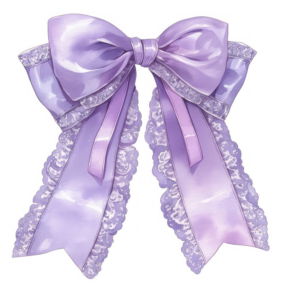 Purple coquette ribbon lace tie | Free Photo Illustration - rawpixel