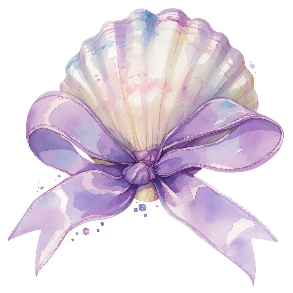 Purple coquette sea shell invertebrate | Free Photo Illustration - rawpixel