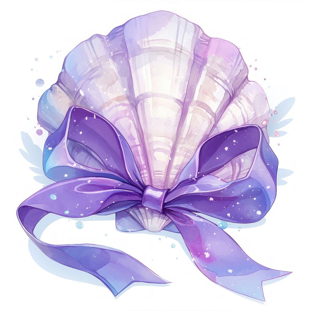 Purple coquette sea shell invertebrate | Free Photo Illustration - rawpixel