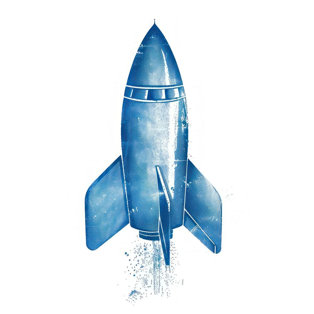 Blue rocket ship illustration | Free Photo Illustration - rawpixel