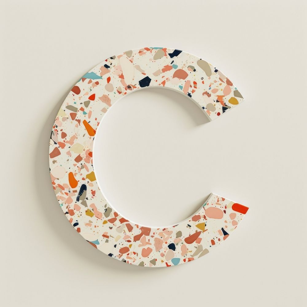 Terrazzo letter C pattern pottery | Free Photo - rawpixel