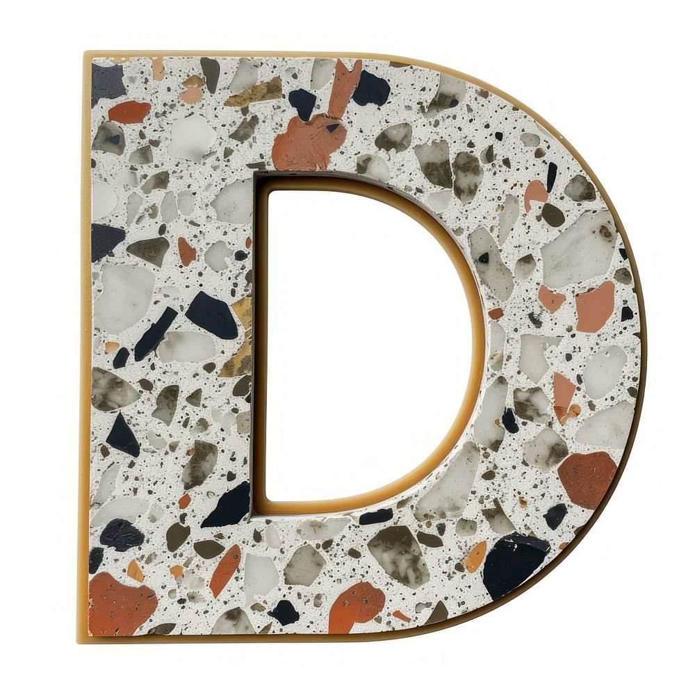 Terrazzo letter D art white | Free Photo - rawpixel