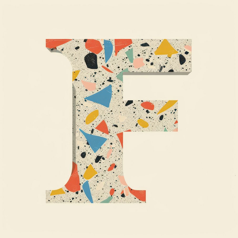 Terrazzo letter F art creativity | Free Photo - rawpixel