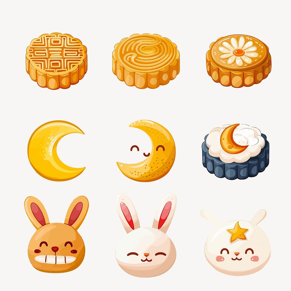 Chinese mooncake vector set | Free Vector - rawpixel