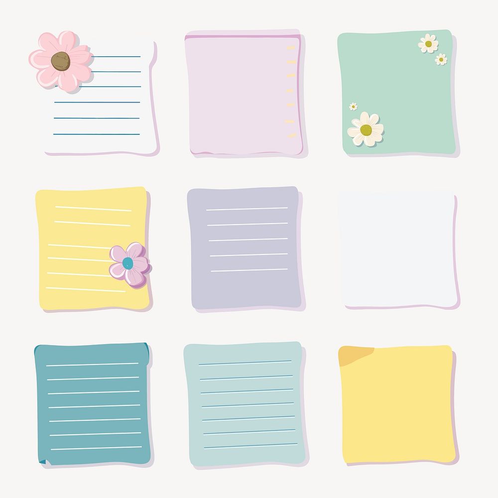 Cute sticky notes illustration vector | Free Vector - rawpixel