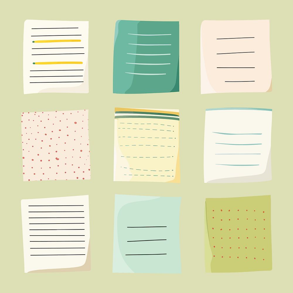 Cute sticky notes illustration set | Free Photo - rawpixel