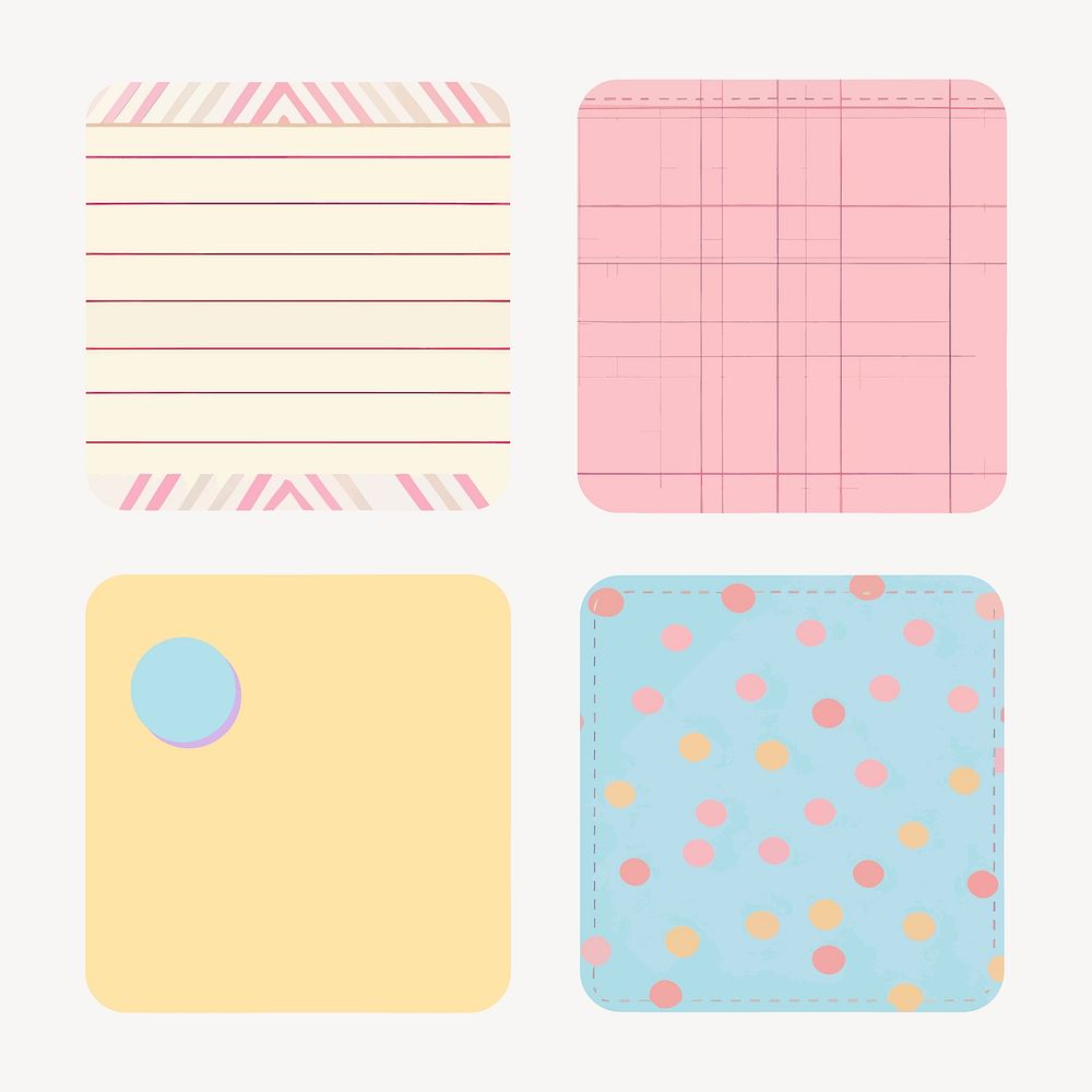 Cute sticky notes illustration vector | Free Vector - rawpixel