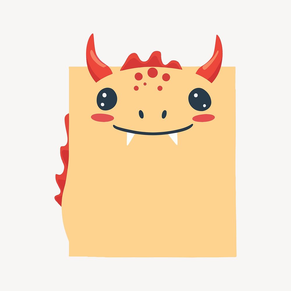 Cute monster sticky notes illustration | Free Vector - rawpixel