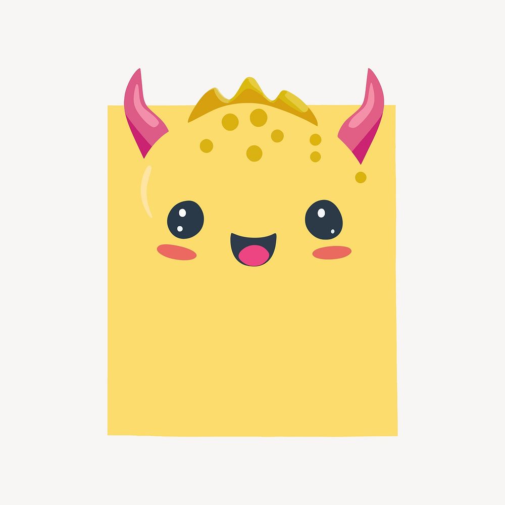 Cute monster sticky notes illustration | Free Photo Illustration - rawpixel
