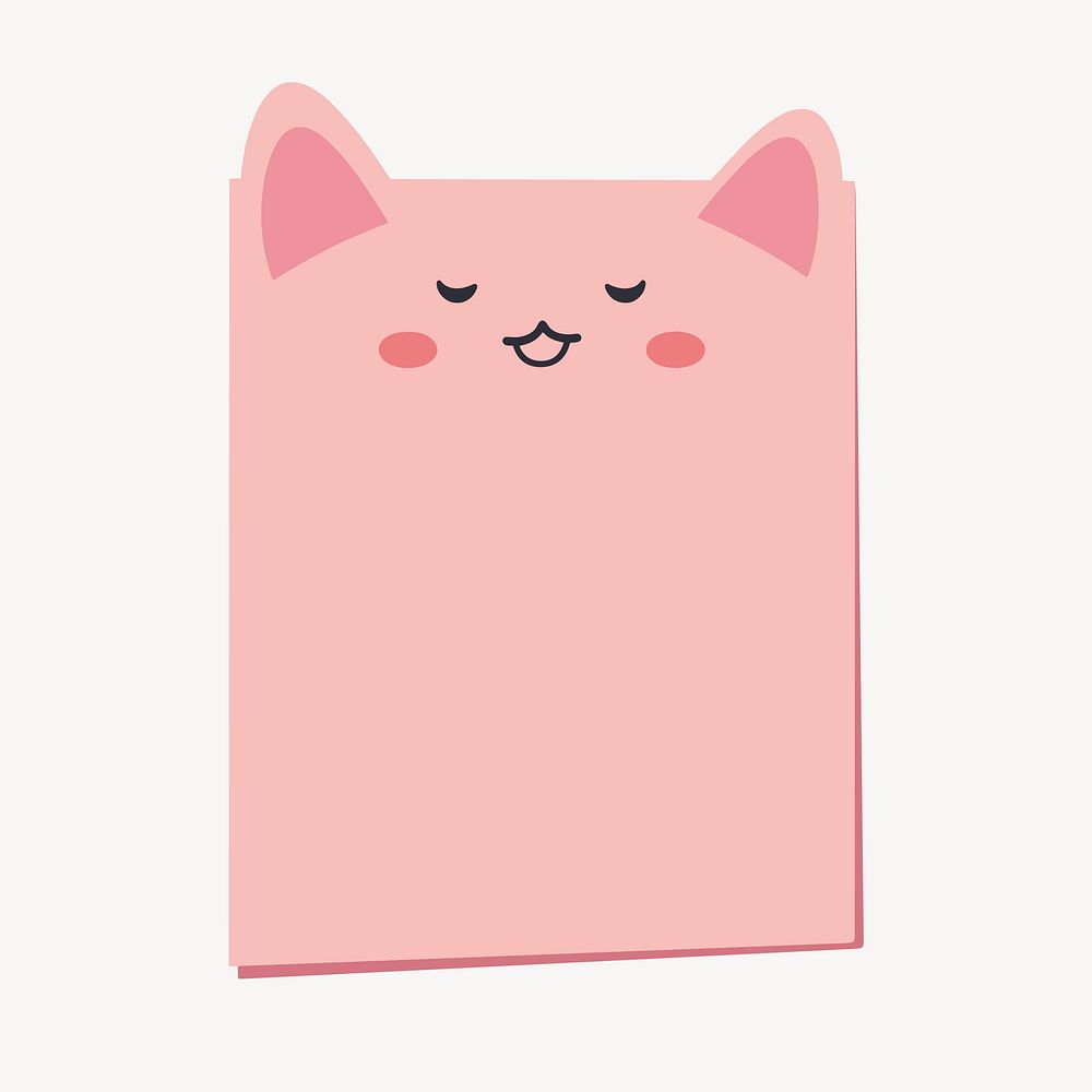 Cute cat sticky notes illustration | Free Vector - rawpixel