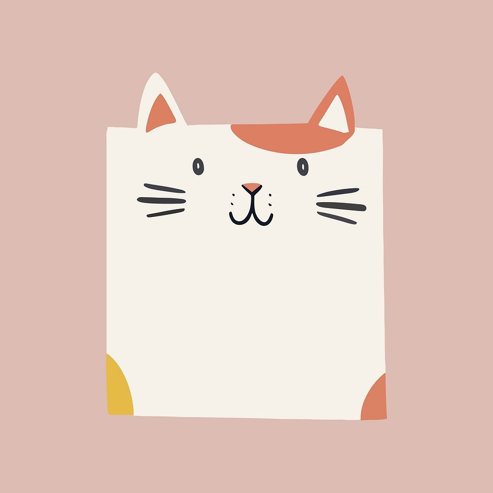Cute cat sticky notes illustration | Free Vector - rawpixel