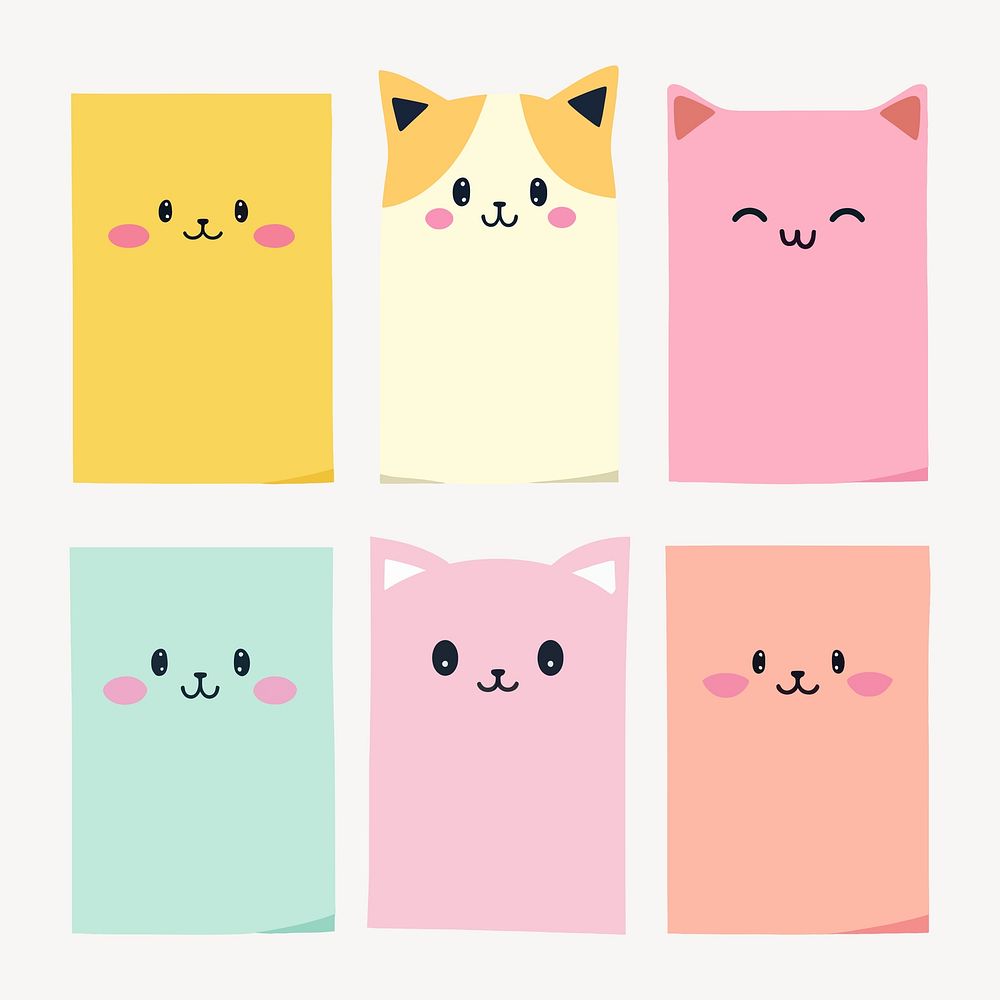 Cute cat sticky notes illustration | Free Photo - rawpixel