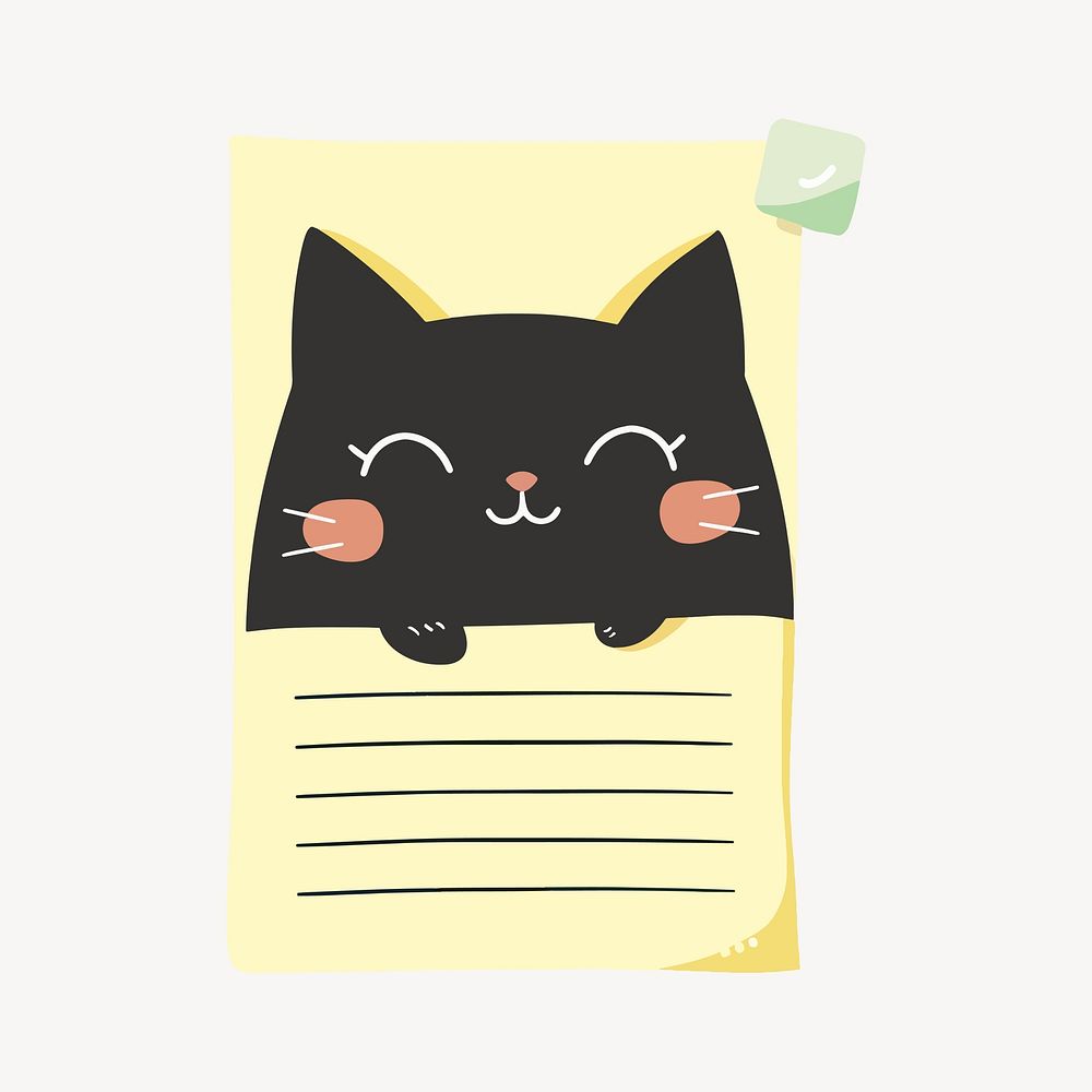 Cute cat paper notes illustration | Free Photo Illustration - rawpixel