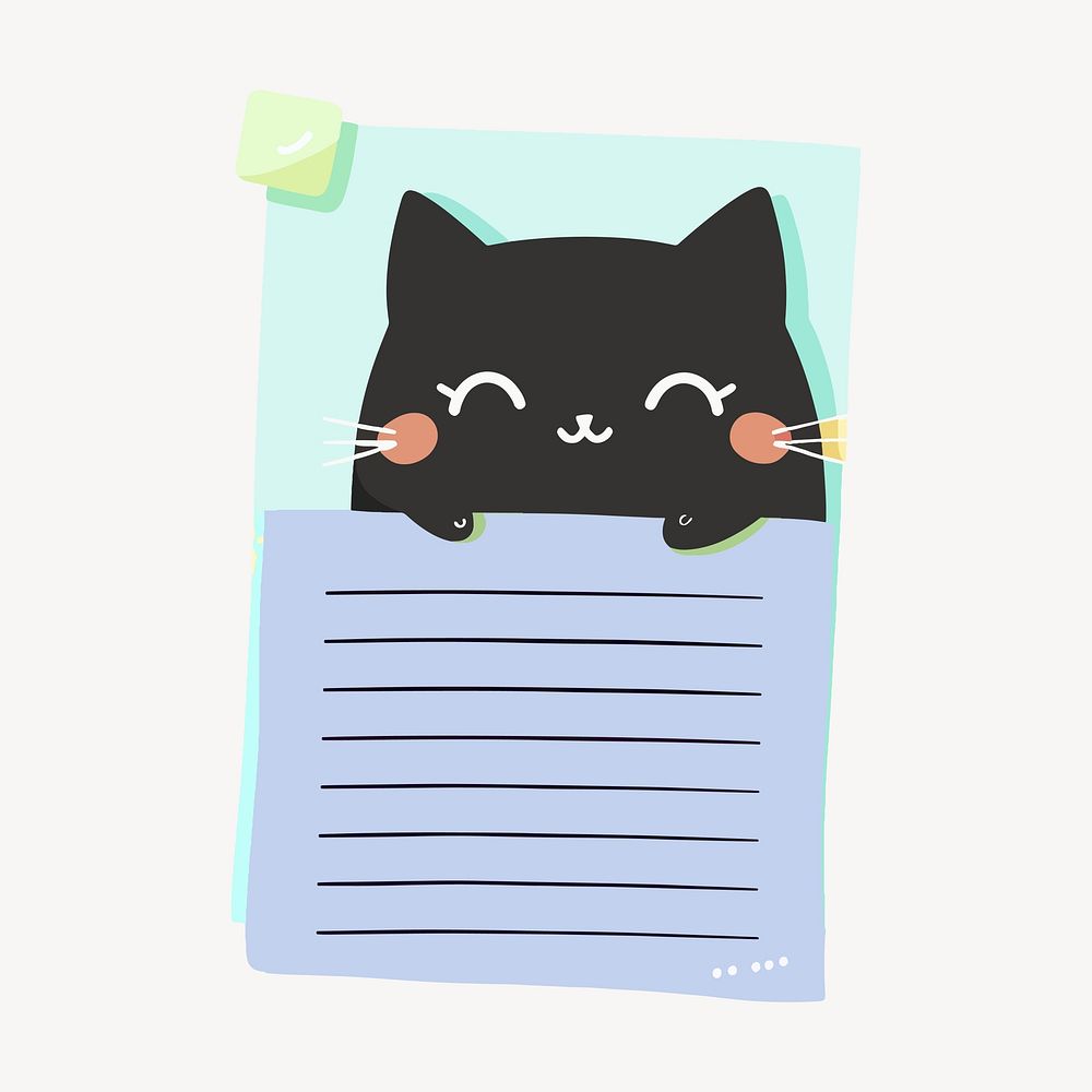 Cute cat paper notes illustration | Free Photo Illustration - rawpixel