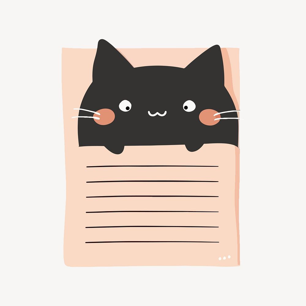 Cute cat paper notes illustration | Free Vector - rawpixel