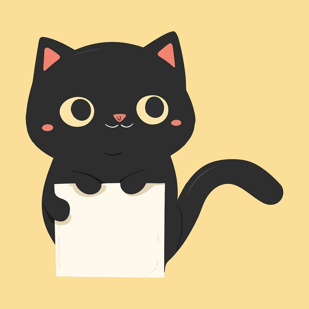 Cute cat paper notes illustration | Free Vector - rawpixel