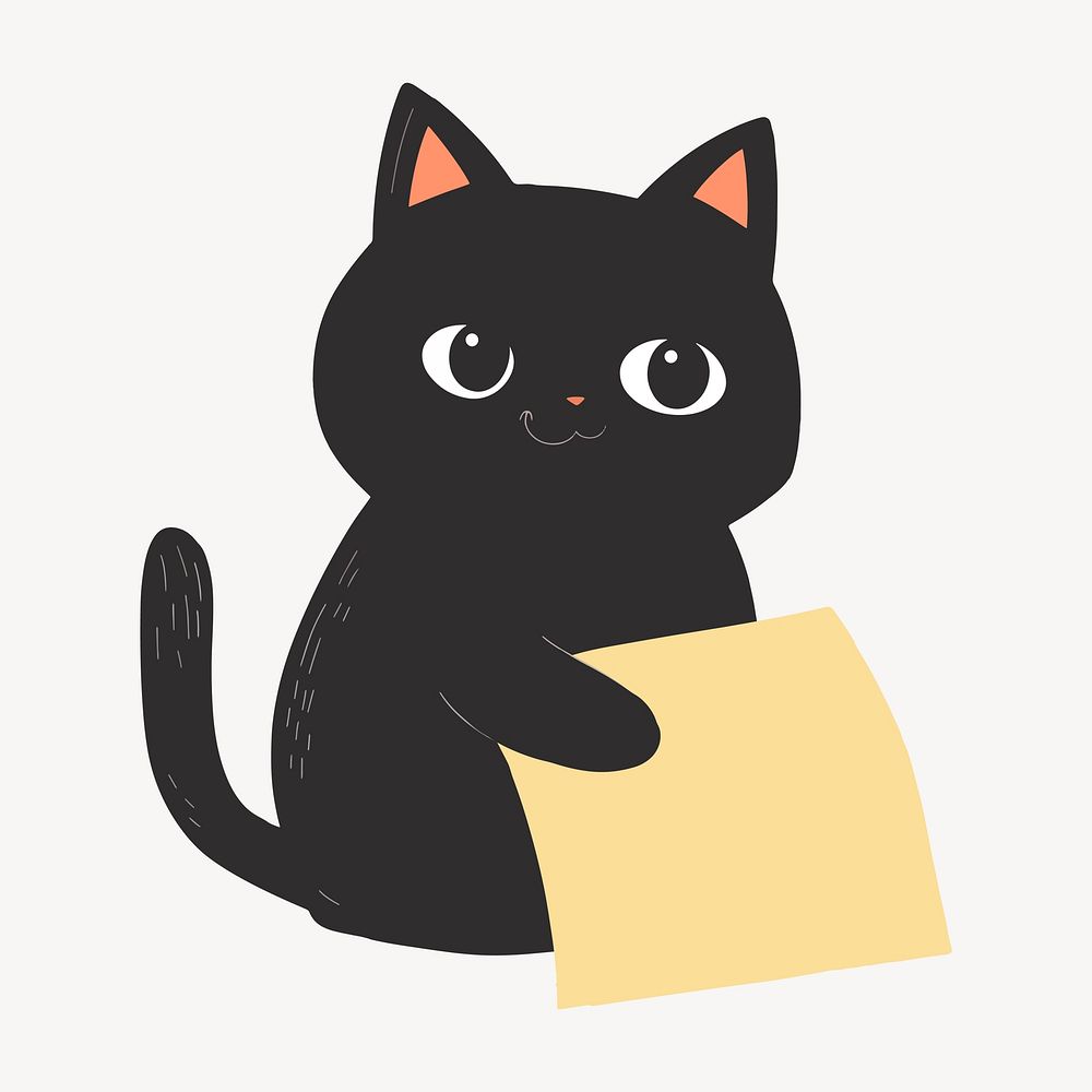 Cute cat paper notes illustration | Free Vector - rawpixel