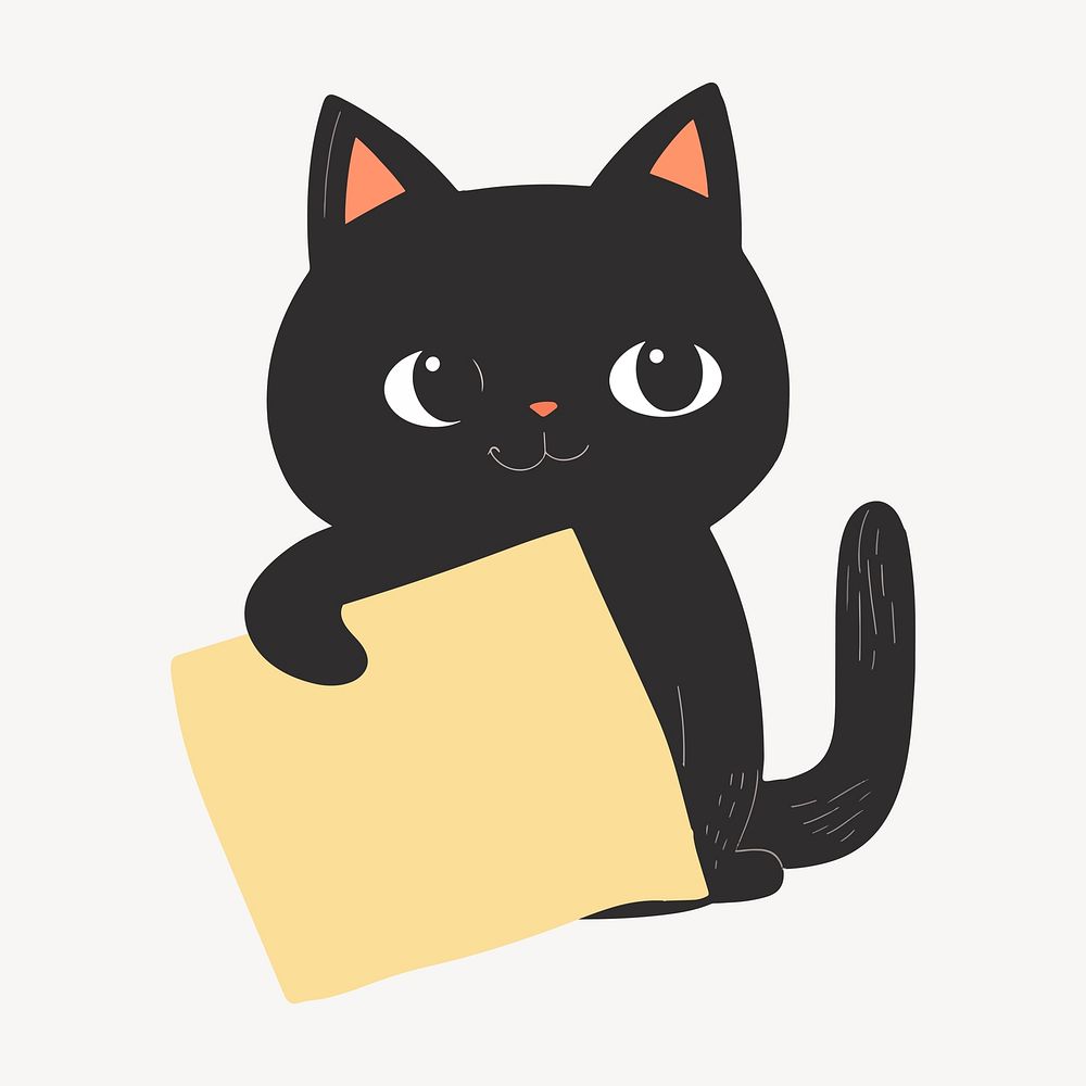 Cute cat paper notes illustration | Free Vector - rawpixel