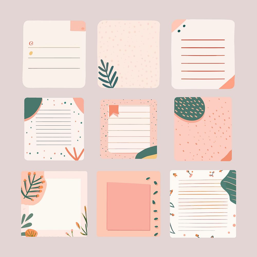 Cute sticky notes illustration vector | Free Vector - rawpixel