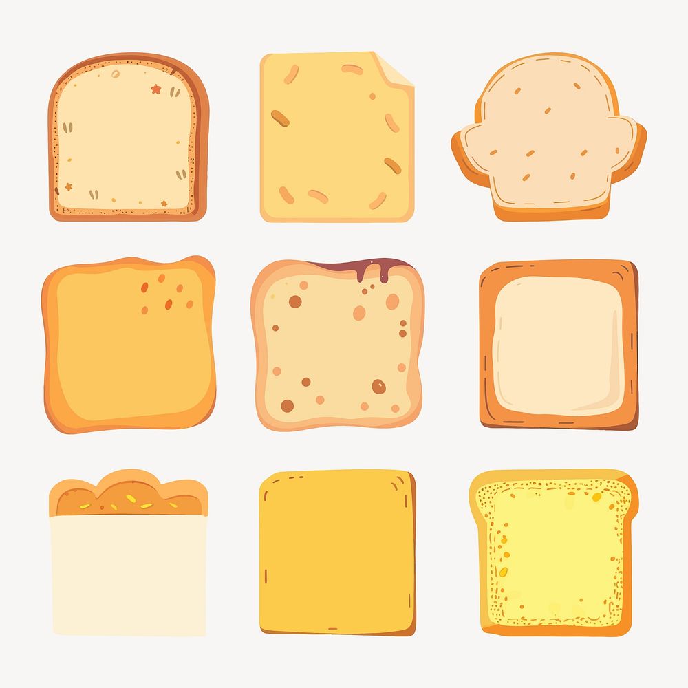 Cute bread sticky notes illustration | Free Vector - rawpixel