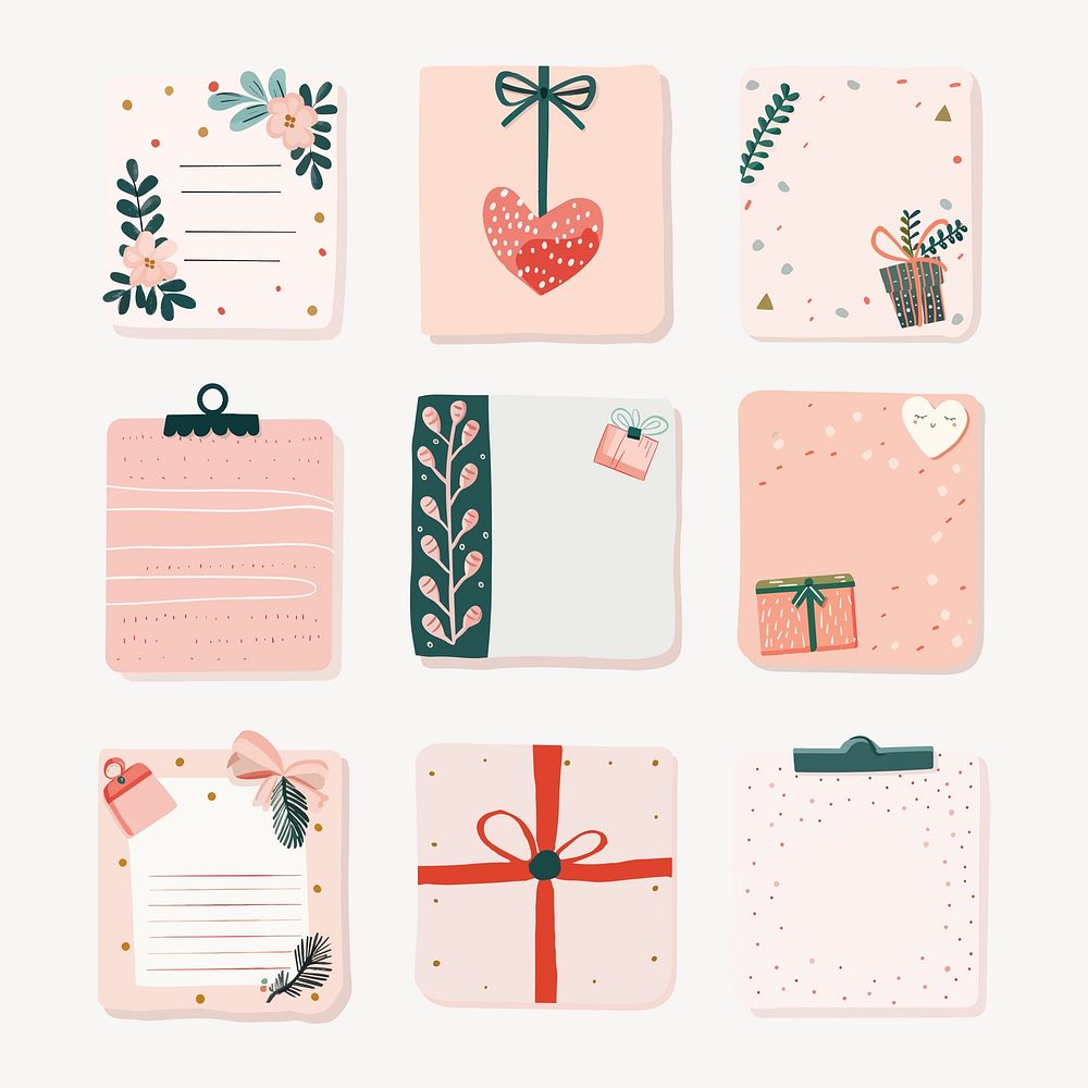 Cute sticky notes illustration set | Free Photo - rawpixel