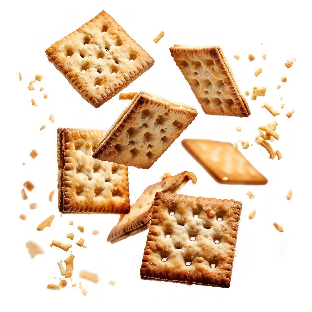 Crispy crackers falling with crumbs | Free Photo - rawpixel