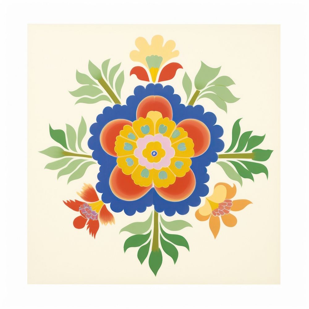 Colorful floral folk art illustration | Free Photo Illustration - rawpixel Colorful floral folk art illustration | Free Photo Illustration - rawpixel