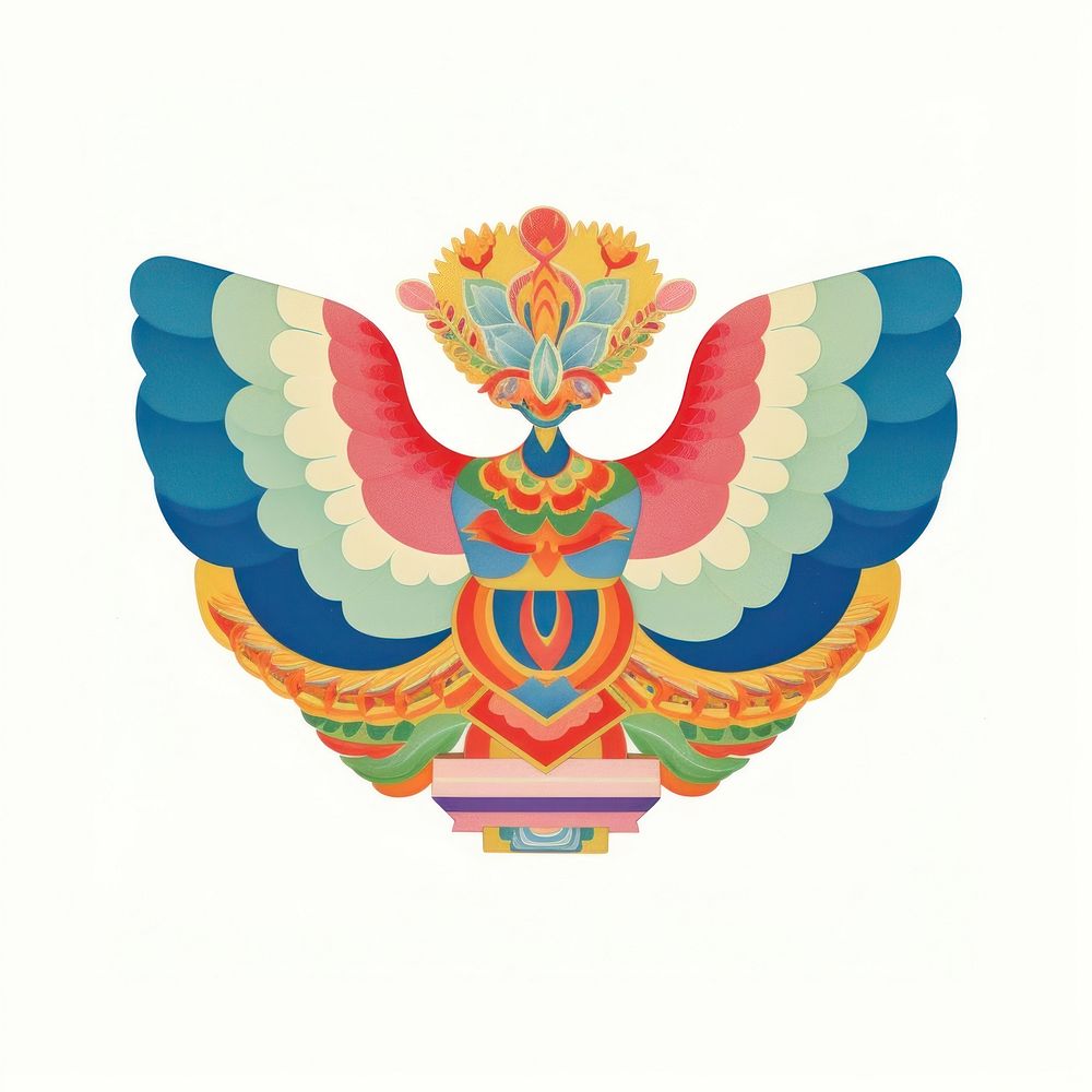 Colorful symmetrical abstract bird | Free Photo Illustration - rawpixel