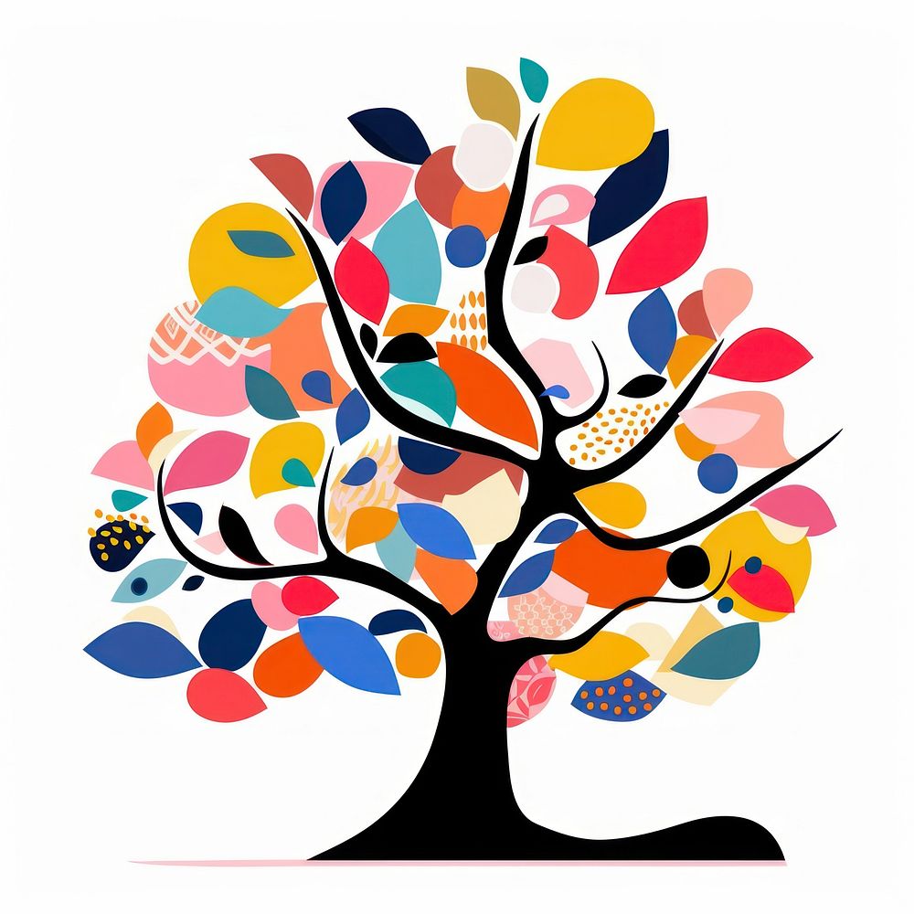 Colorful abstract tree illustration | Free Photo Illustration - rawpixel