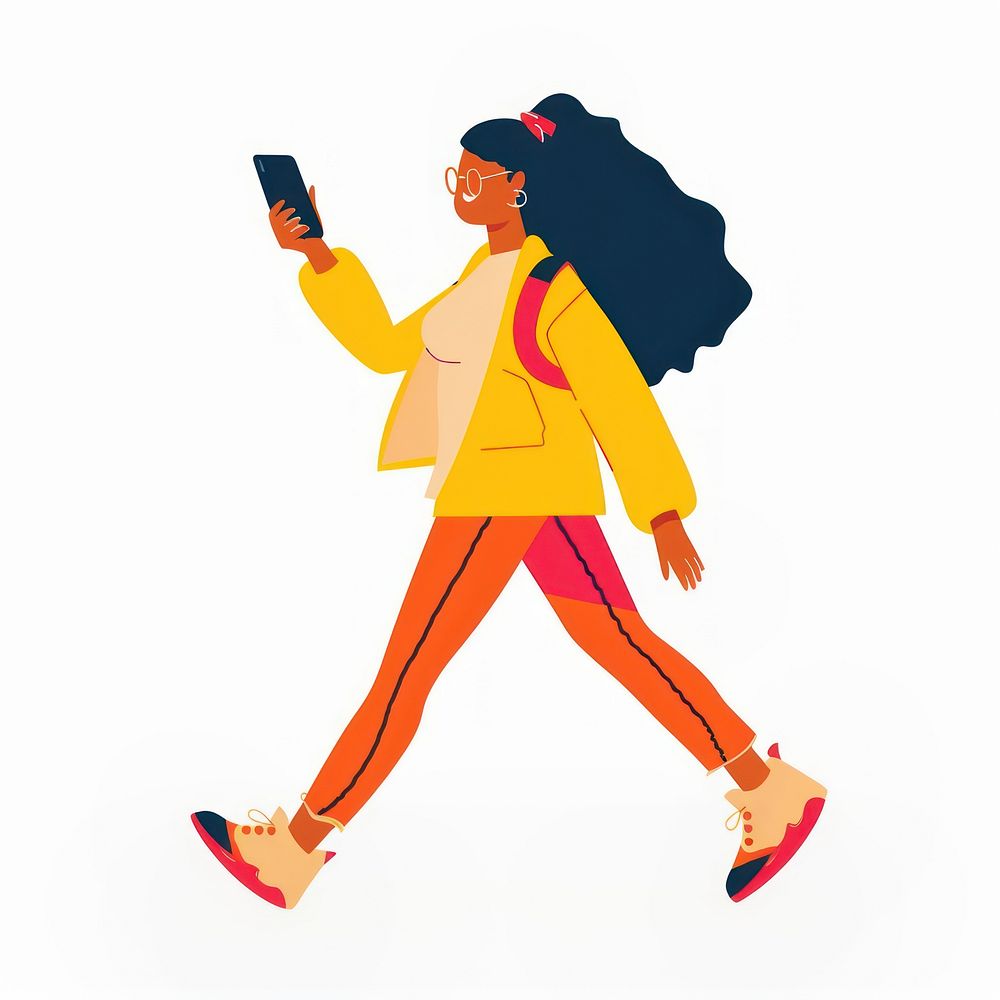 Woman walking with smartphone | Free Photo Illustration - rawpixel