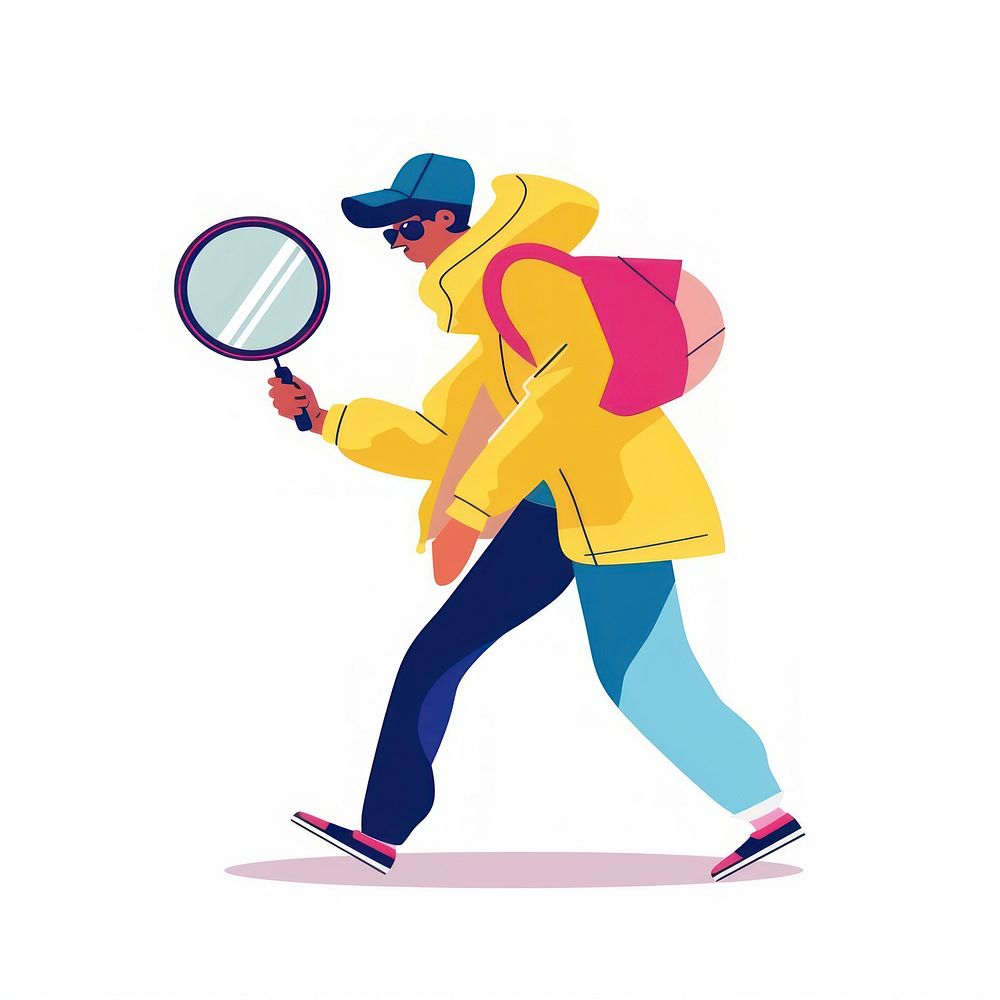 Exploring character with magnifying glass | Free Photo Illustration - rawpixel