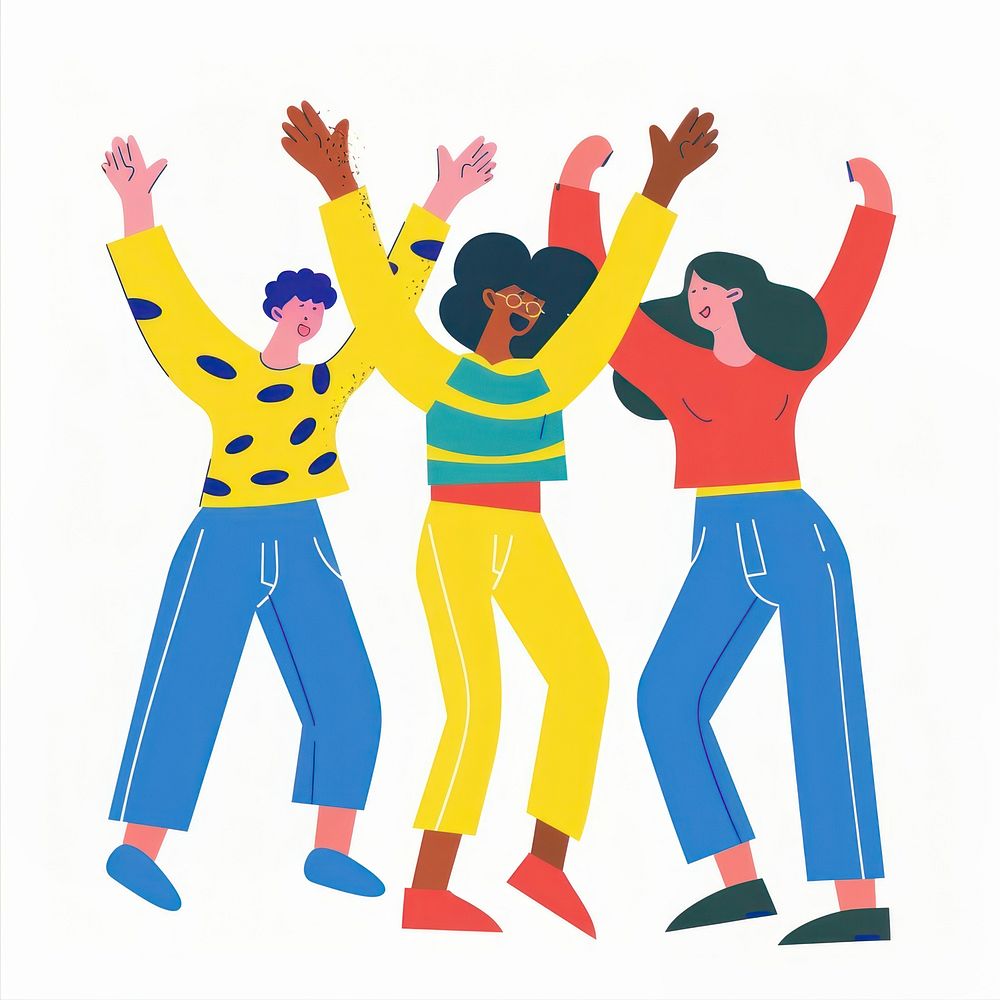 Colorful diverse dancing friends | Free Photo Illustration - rawpixel