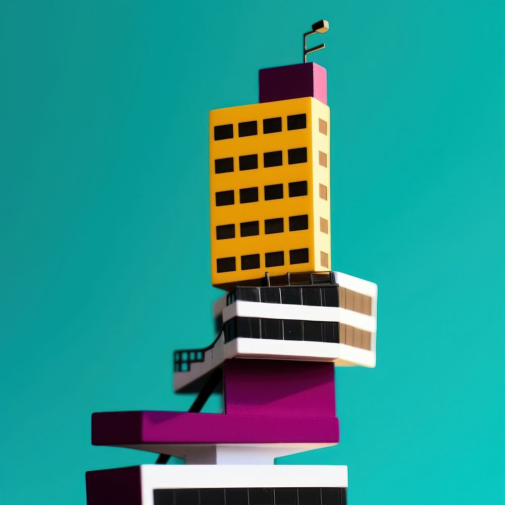 Colorful modern abstract building illustration | Free Photo ...